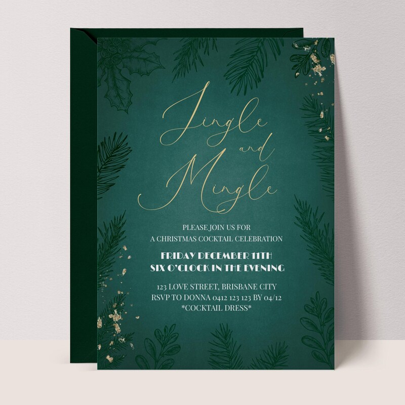 Green Party Invitations - Etsy
