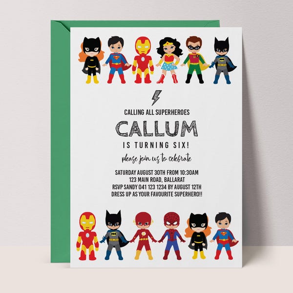 Super Hero Invite - Etsy