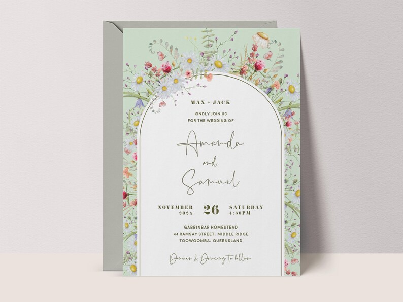 Wildflower Wedding Invitations Wildflower Wedding Invitation Template ...