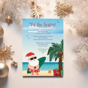 Christmas Pool Party Invitation | Summer Christmas Invite Template ...