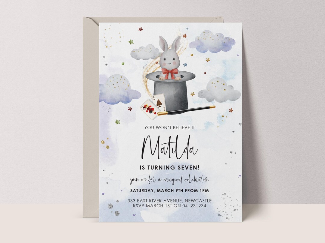 Magic Party Invitation | Magic Birthday Invitation | Magic Show ...