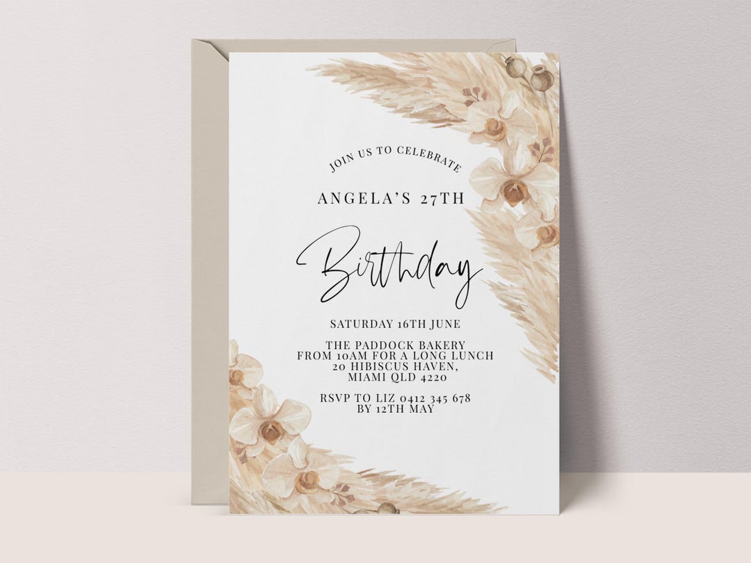 Instant Birthday Party Invitation | Bohemian Birthday Invitation ...