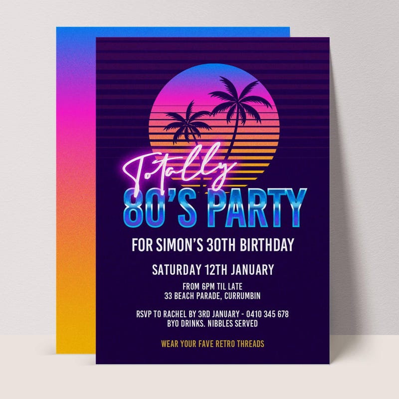 Miami Vice Invitations - Etsy