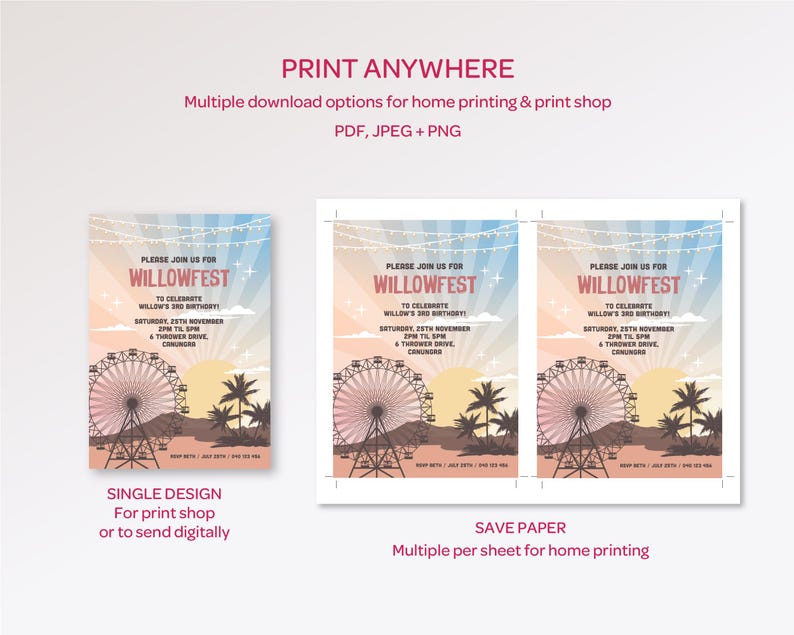 Festival Birthday Invitation Template | Custom Coachella Party ...