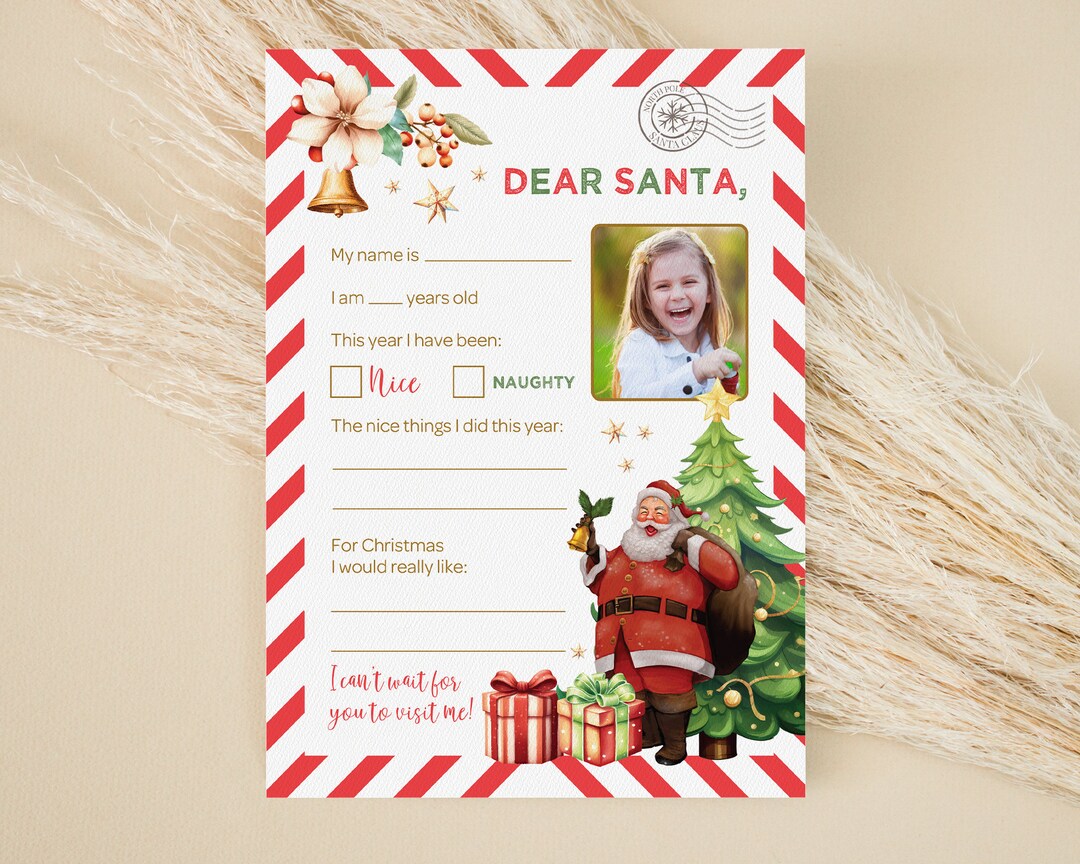 Letter to Santa Kids Letter to Santa Santa Claus Digital Instant ...