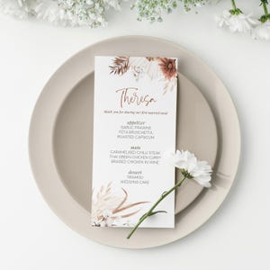 Boho Wedding Menu Template | Custom Wedding Menu | Instant Download ...