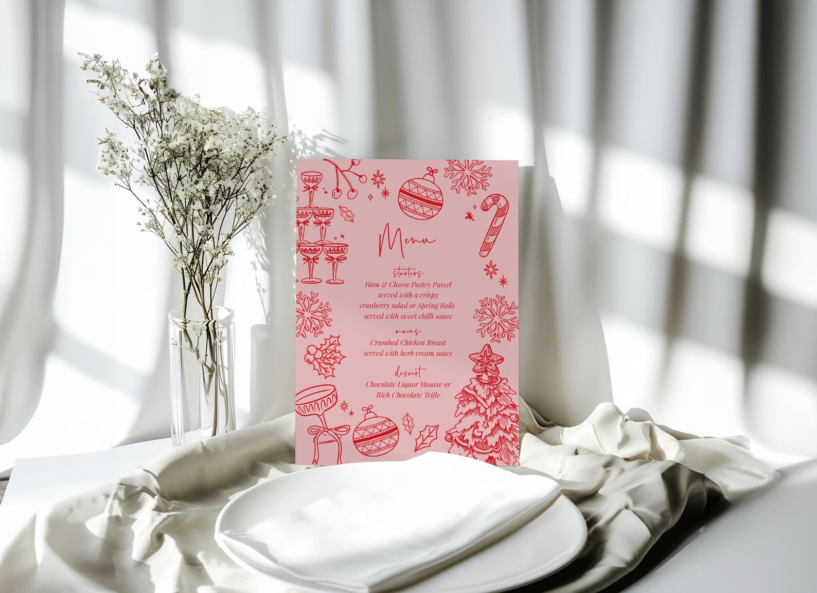 Christmas Dinner Menu | Printable Christmas Menus | Instant Download ...