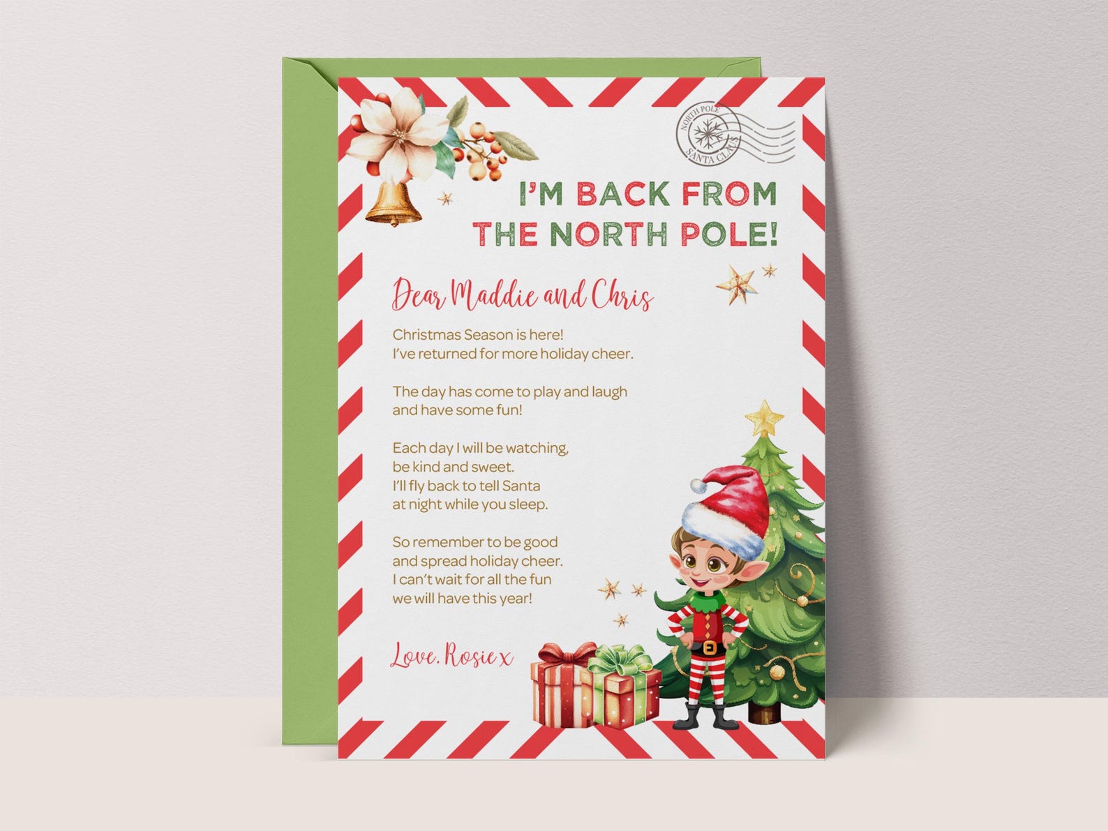 Elf I'm Back Letter Template Printable Custom Elf Letter Instant ...