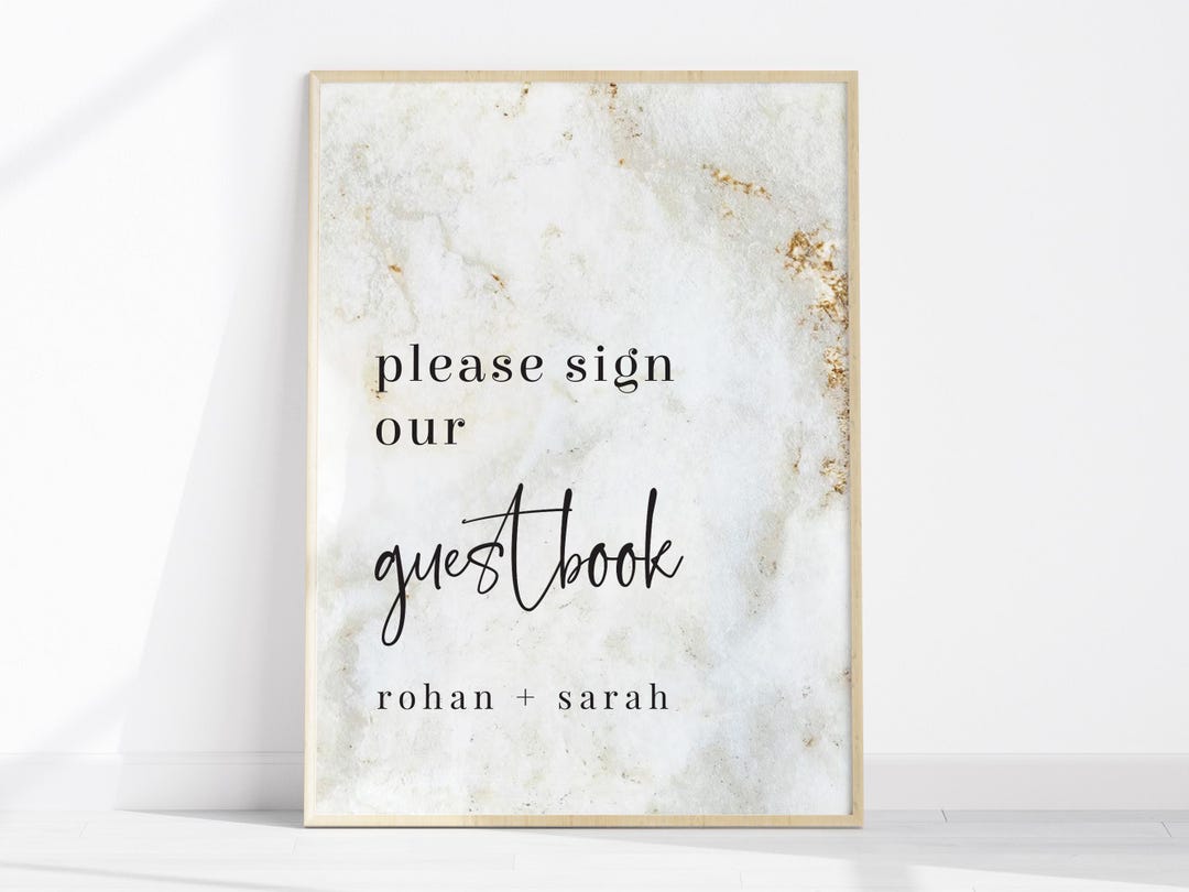 Modern Wedding Guest Book Sign | Please Sign Our Guestbook Template ...
