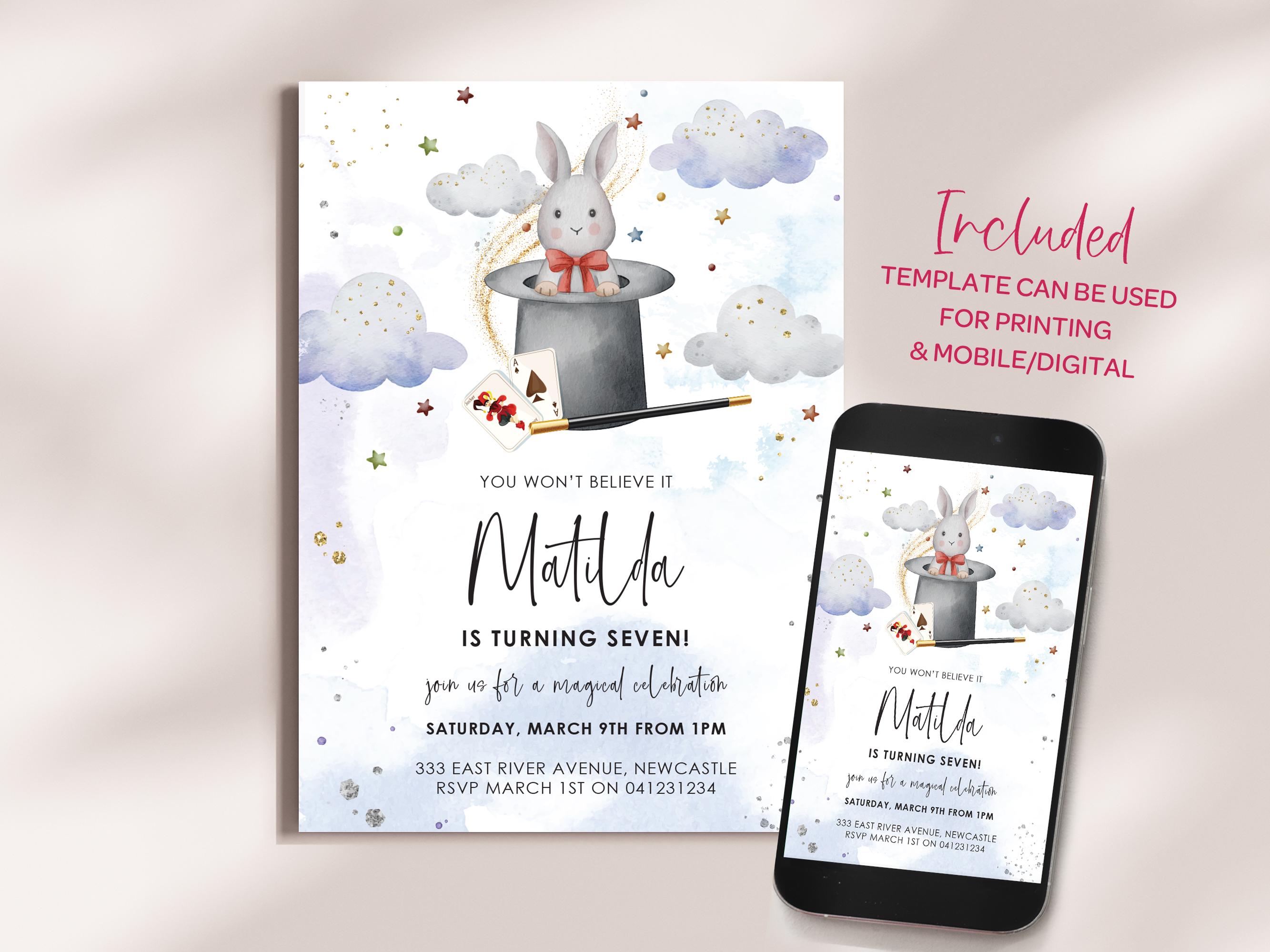 Magic Party Invitation | Magic Birthday Invitation | Magic Show ...