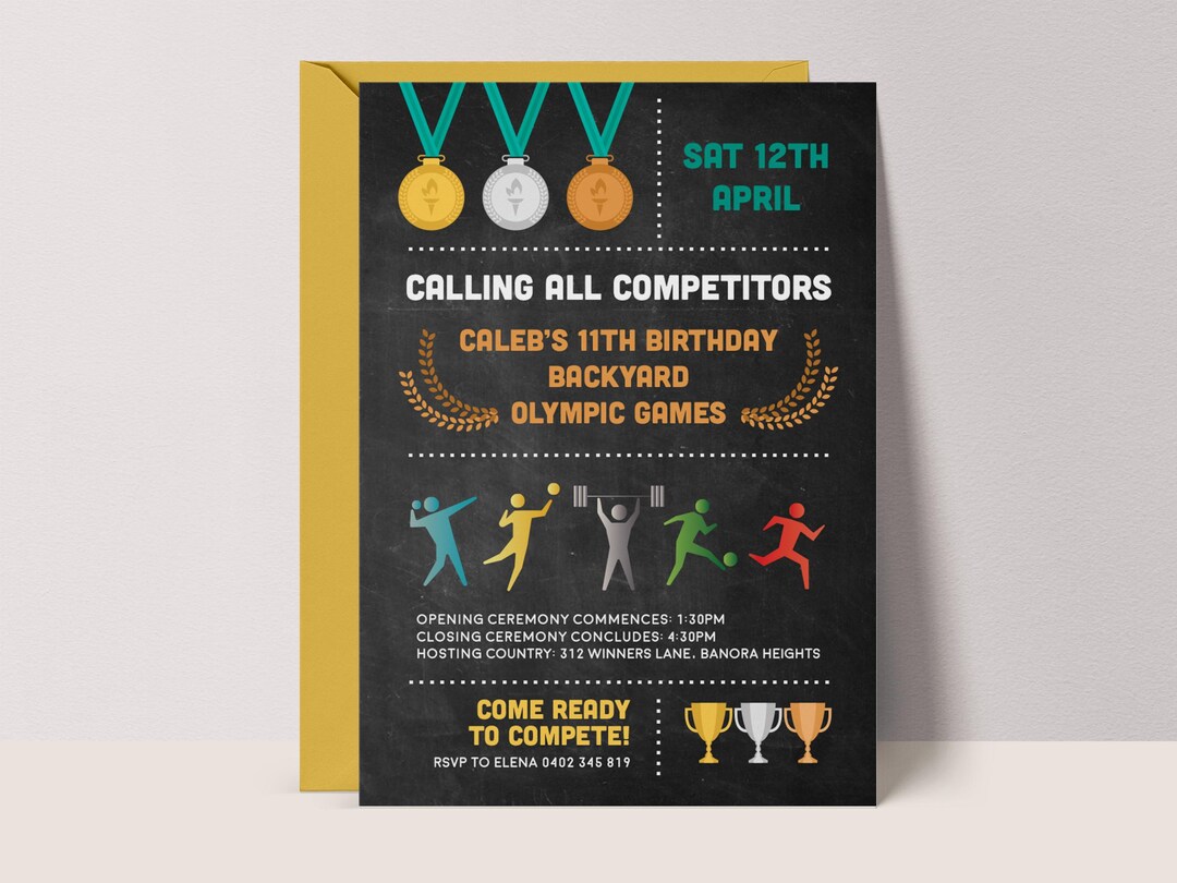 Olympics Birthday Invitation Template Olympic Birthday Invitation ...