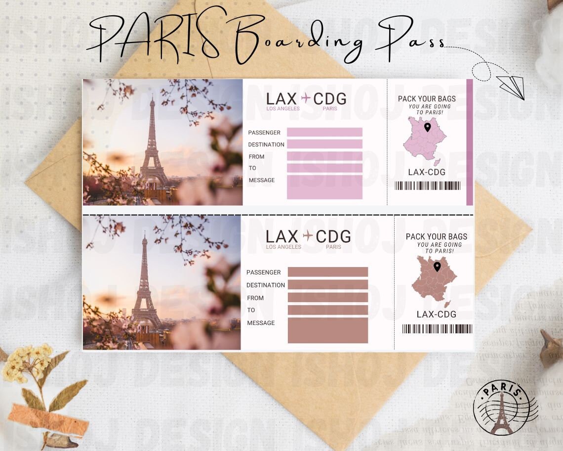 Editable Boarding Pass Template Printable Airline Ticket - Etsy