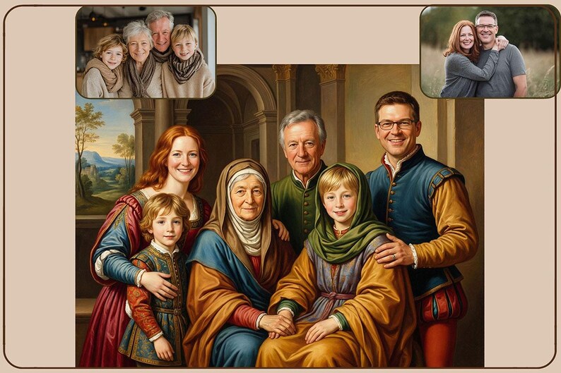Custom Family and Pet Composite Art, Merge Multiple Photos Into One ...