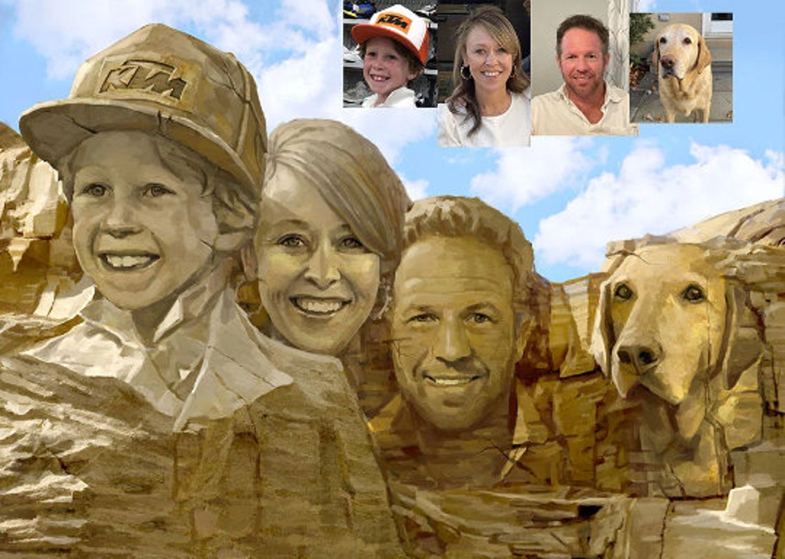 Personalized Portrait Mount Rushmore National Memorial Custom Portraits ...