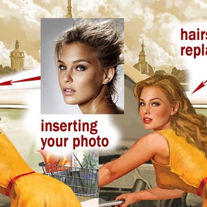 Personalized Portrait Classic Pin up Art Realistic Style Custom ...