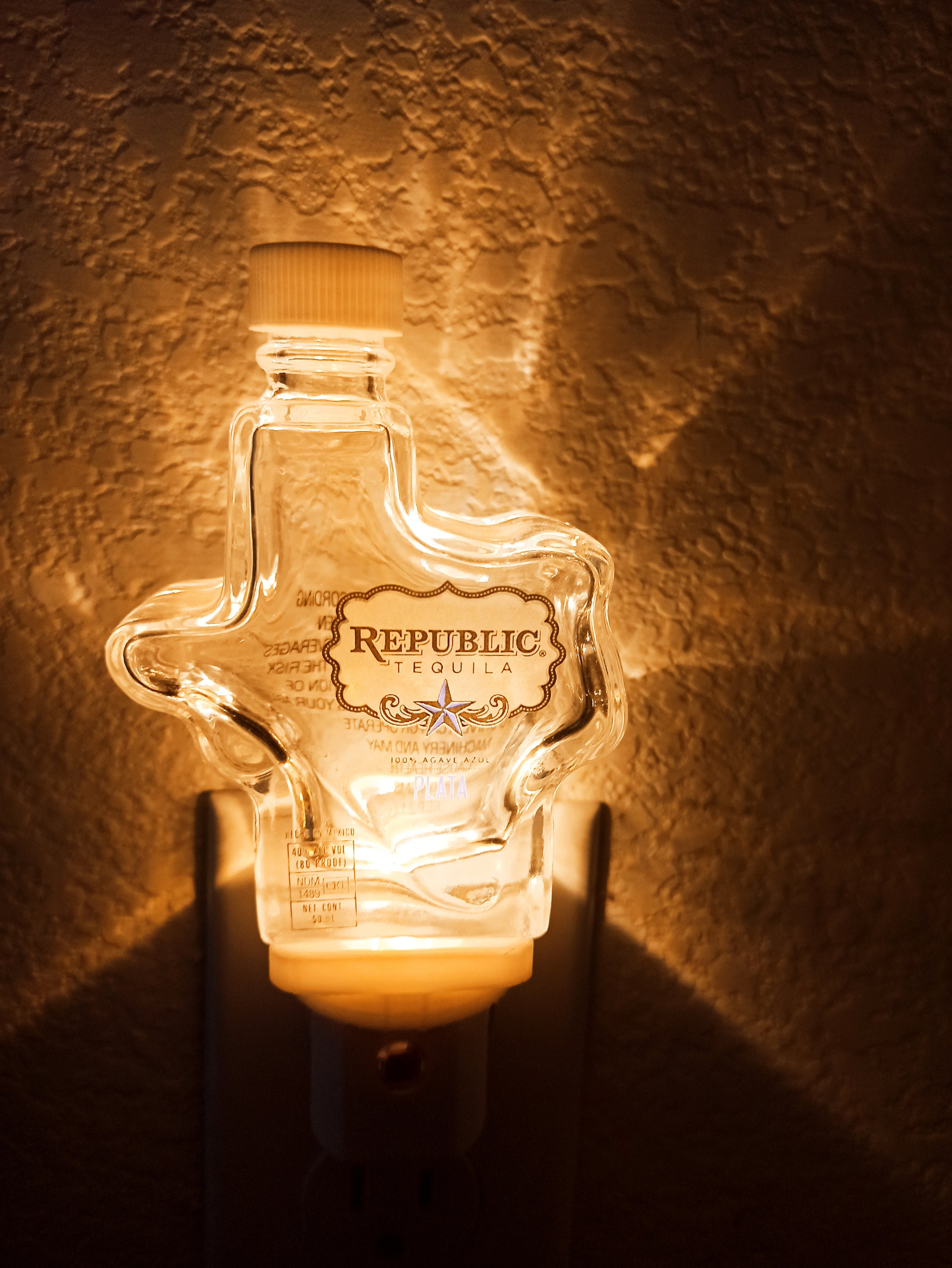 Republic Tequila Silver Mini Liquor Bottle Night Light (texas Shaped ...