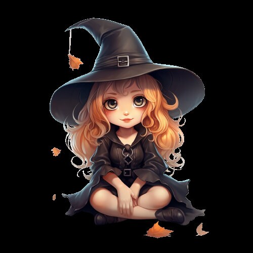 Cute Chibi Style Halloween Witch - Etsy