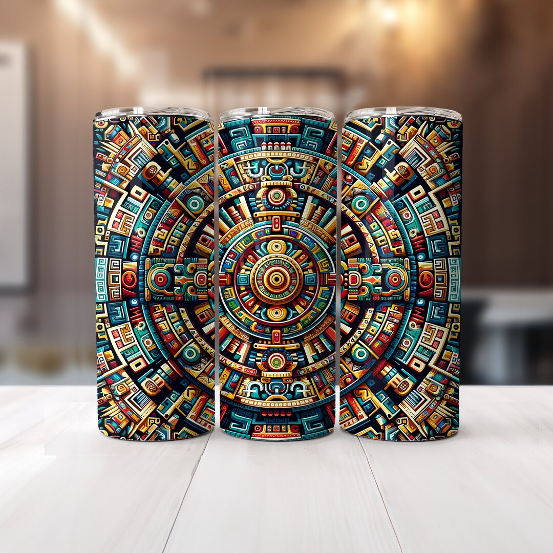 Enigmatic Aztec Calendar Wrap for 20oz Skinny Tumblers | Sublimation ...