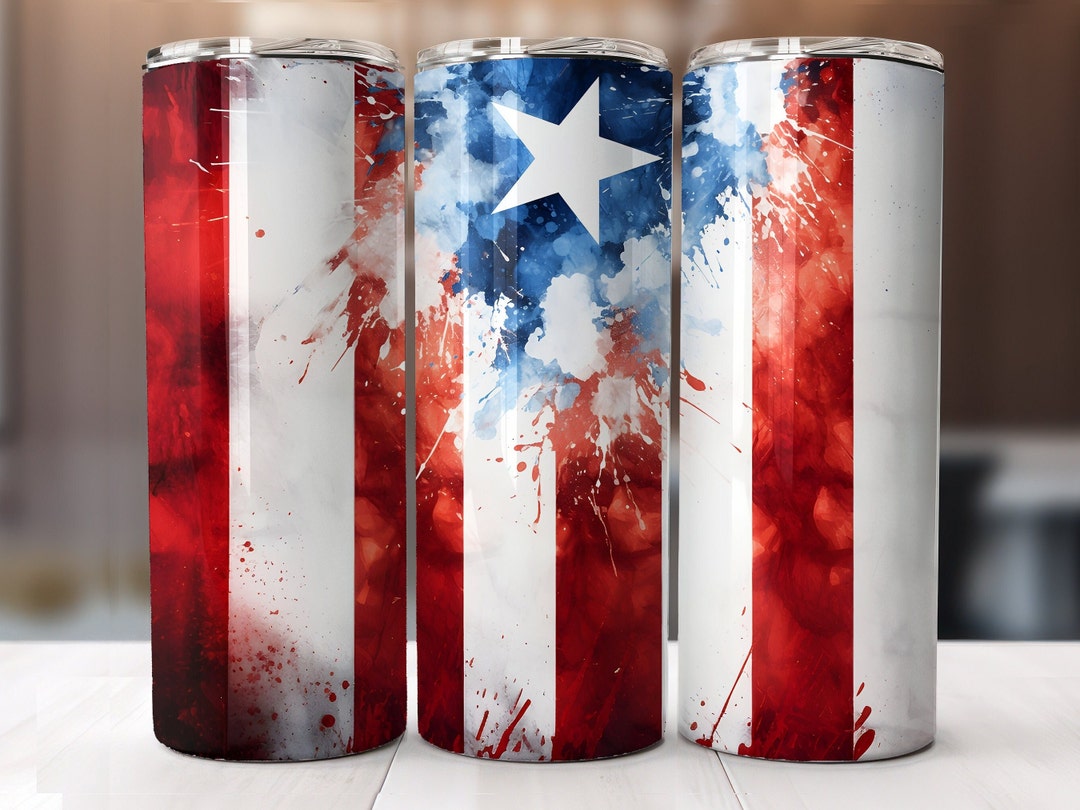 Abstract Puerto Rico Flag Wrap for 20oz Skinny Tumblers | Sublimation ...
