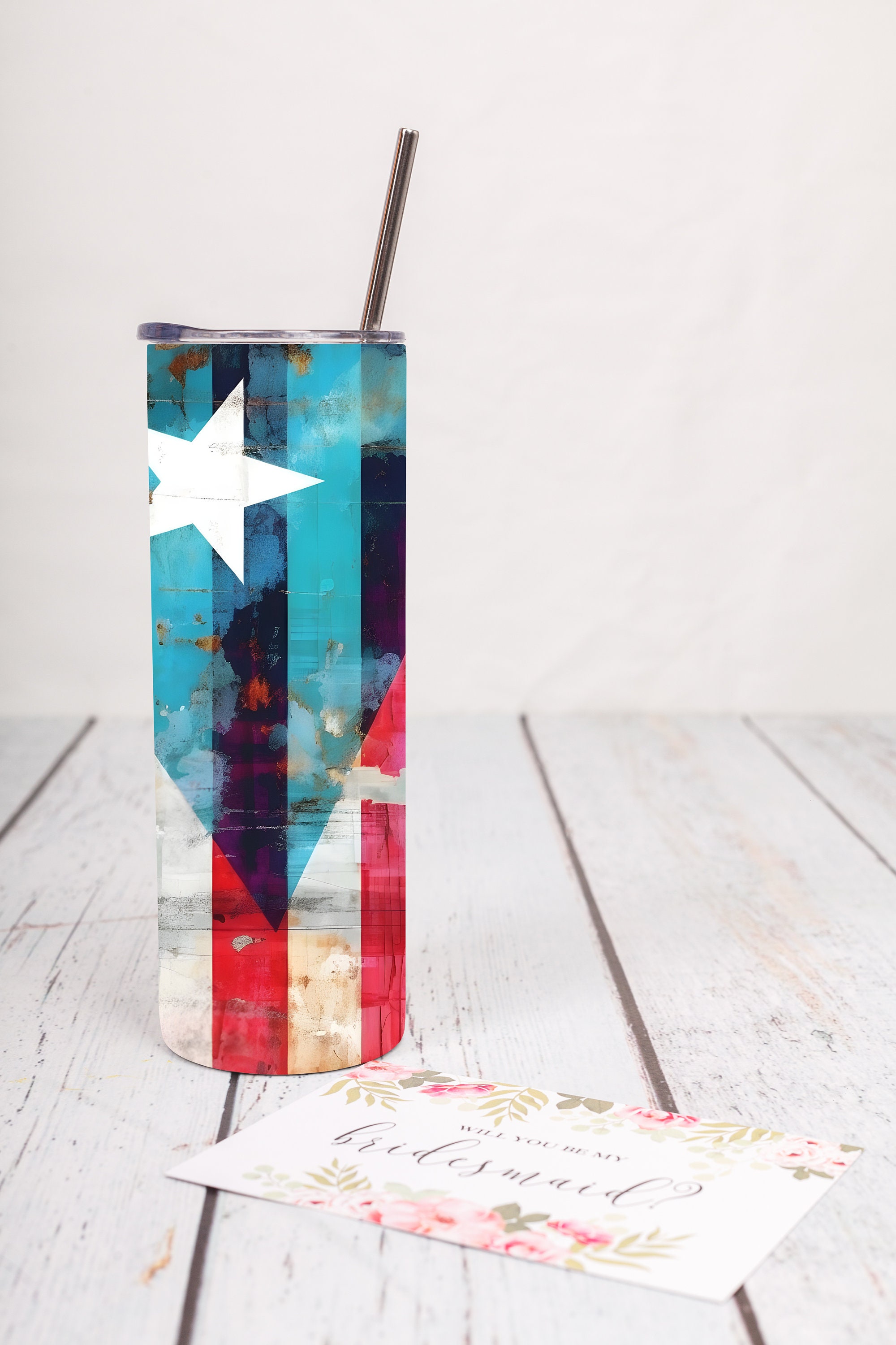 Vintage Puerto Rico Flag Wrap for 20oz Skinny Tumblers | Sublimation ...