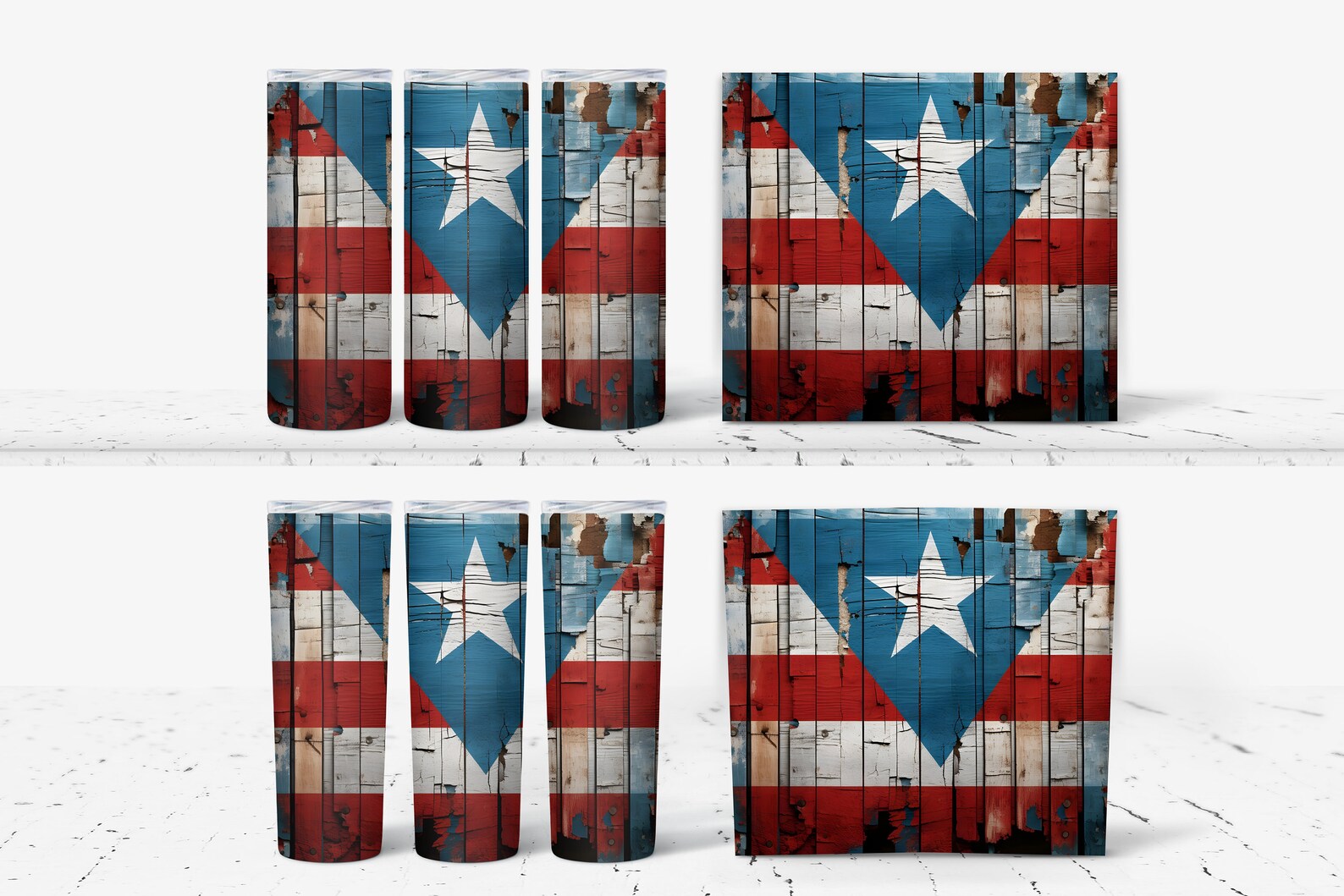 Puerto Rico Flag Wrap Bundle for 20oz Skinny Tumblers | Sublimation ...