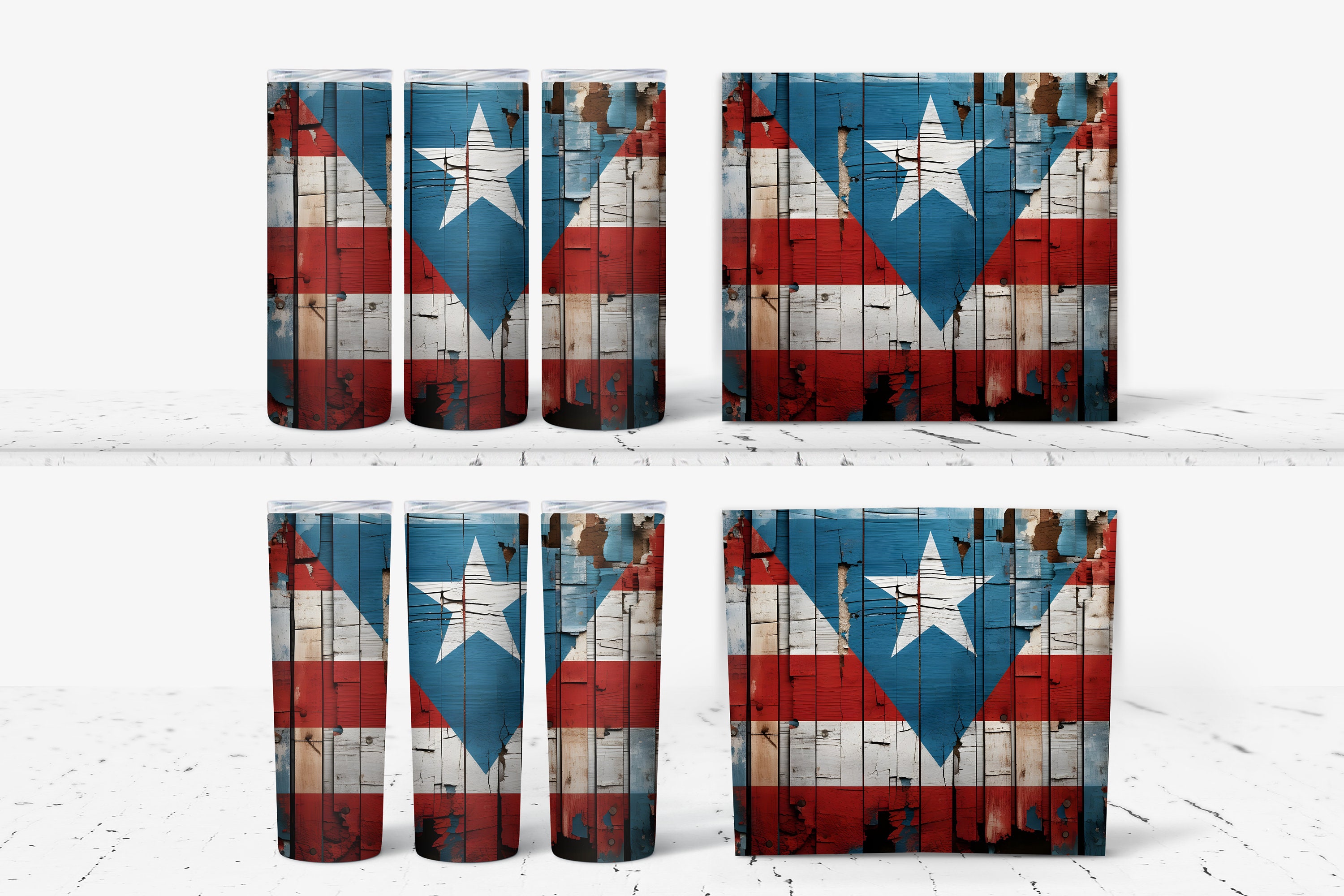 Puerto Rico Flag Wrap Bundle for 20oz Skinny Tumblers | Sublimation ...