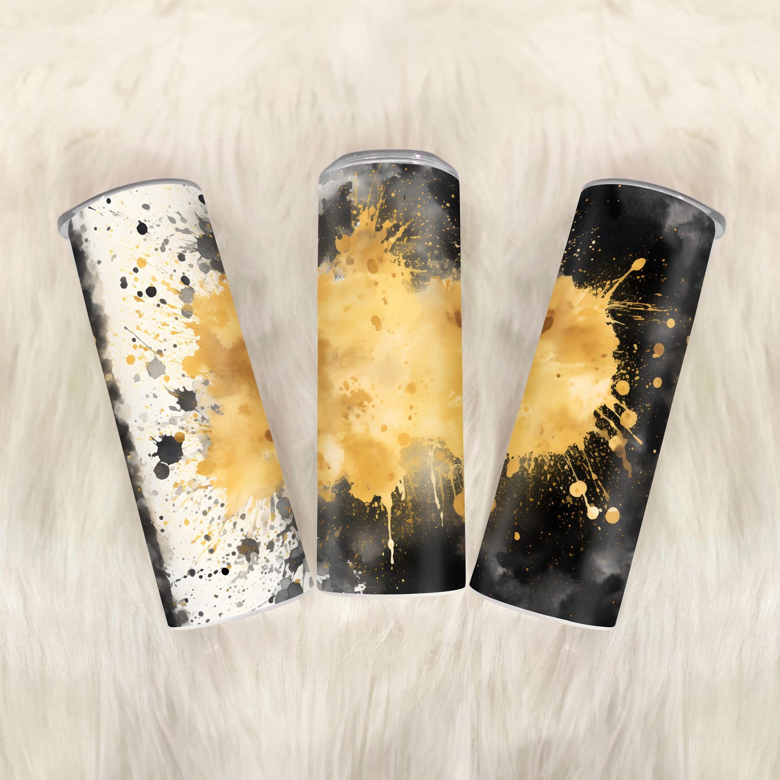 Bold Black and Gold Sports Background for 20oz Skinny Tumblers ...