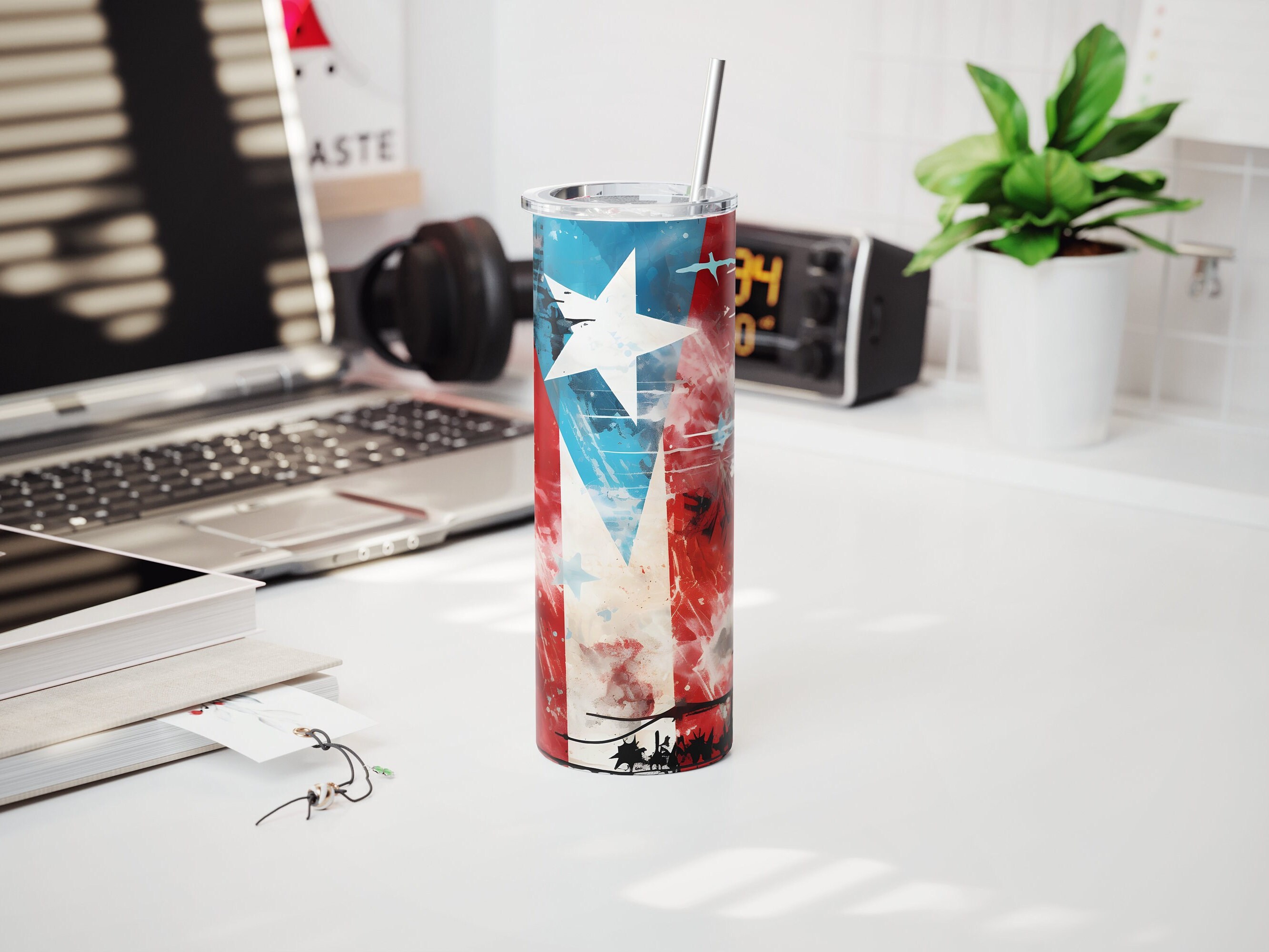 Vintage Puerto Rico Flag Wrap for 20oz Skinny Tumblers Sublimation ...