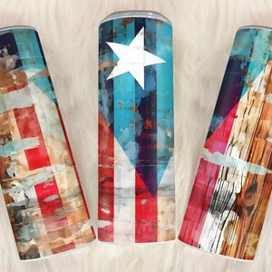 Vintage Puerto Rico Flag Wrap for 20oz Skinny Tumblers | Sublimation ...