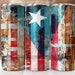 Vintage Puerto Rico Flag Wrap for 20oz Skinny Tumblers | Sublimation ...