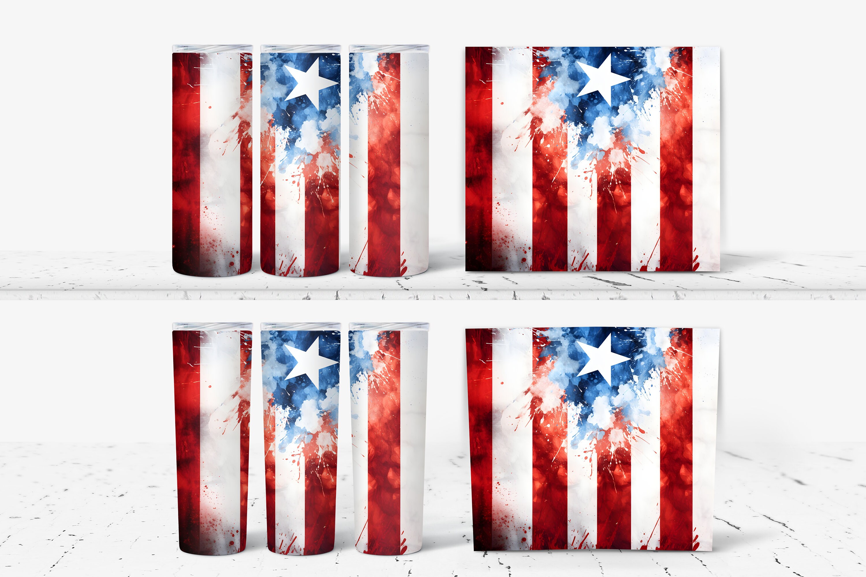 Puerto Rico Flag Wrap Bundle for 20oz Skinny Tumblers | Sublimation ...