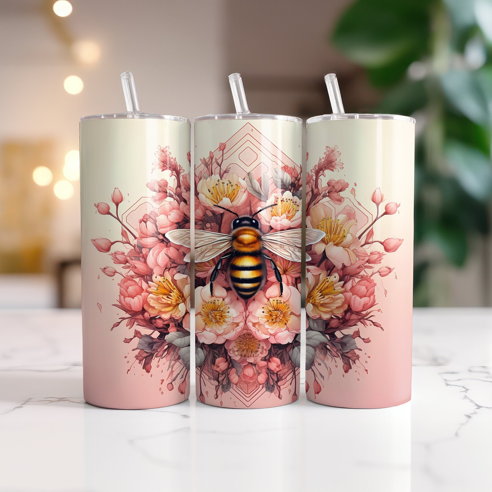 Pink Queen Bee Wrap for 20oz Skinny Tumblers Sublimation Design ...