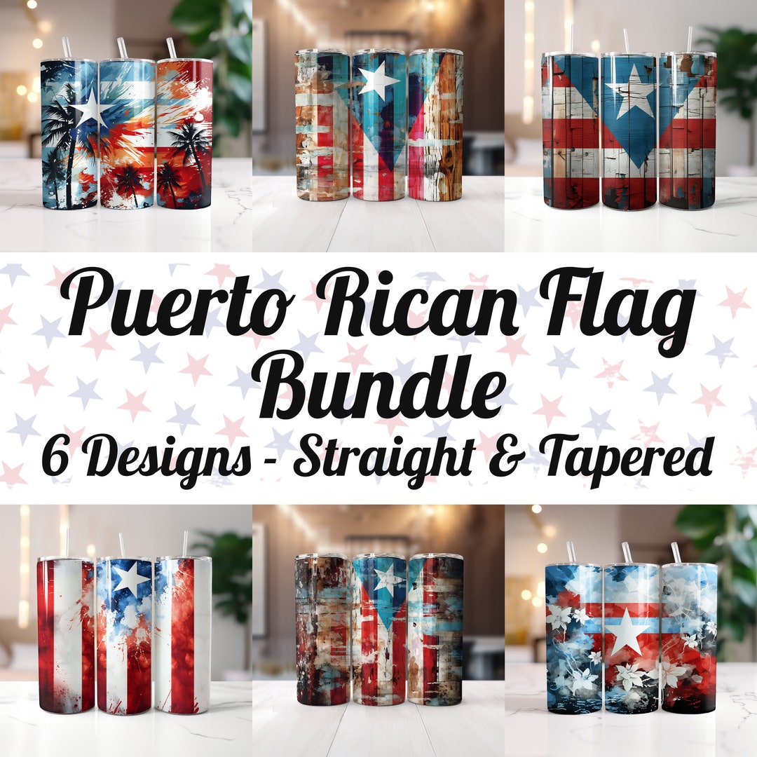 Puerto Rico Flag Wrap Bundle for 20oz Skinny Tumblers | Sublimation ...