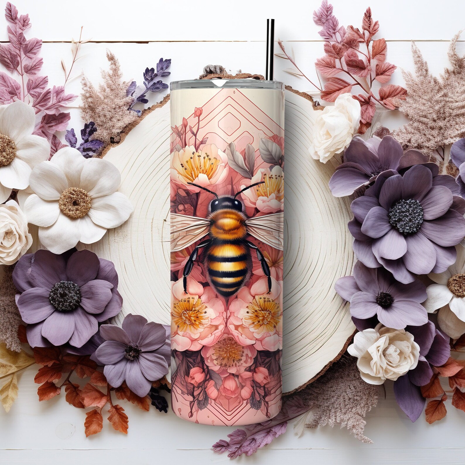 Pink Queen Bee Wrap for 20oz Skinny Tumblers | Sublimation Design ...