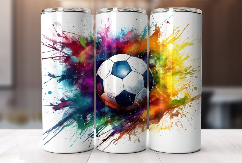 Retro Soccer Ball Wrap for 20oz Skinny Tumblers | Sublimation Design ...