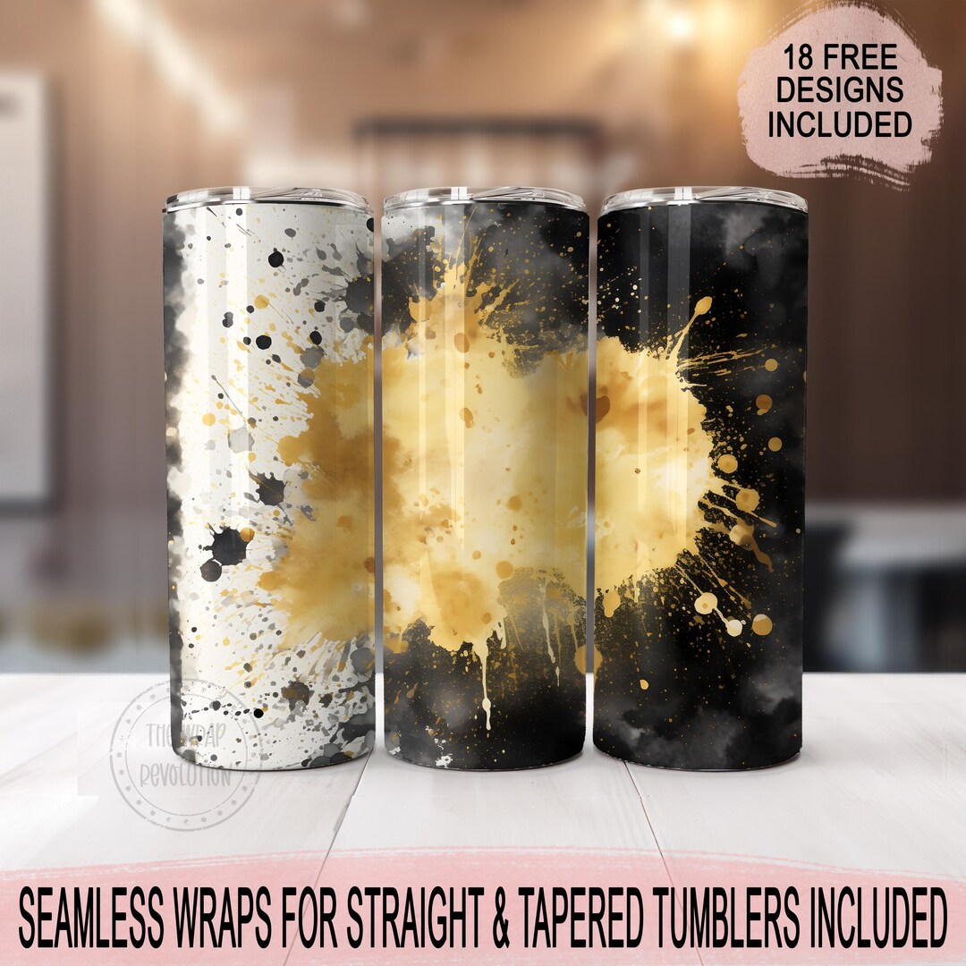 Bold Black and Gold Sports Background for 20oz Skinny Tumblers ...