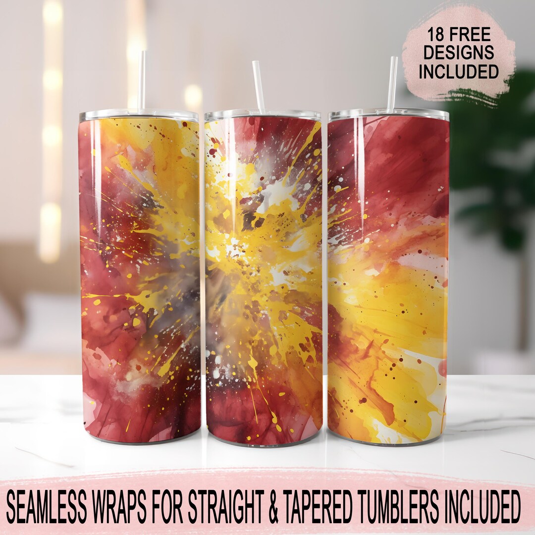 Bold Maroon and Gold Sports Background for 20oz Skinny Tumblers ...