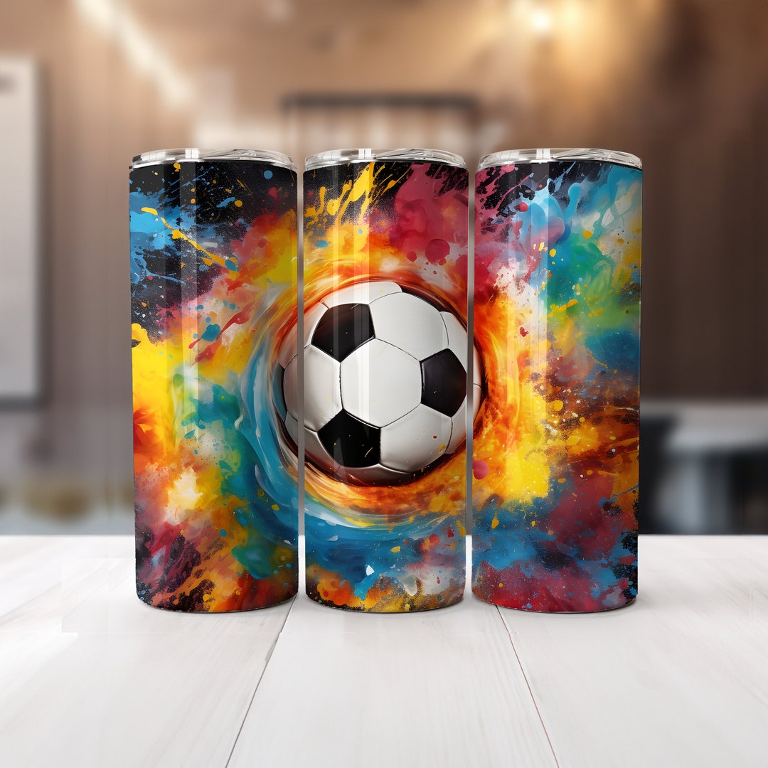Retro Soccer Ball Wrap for 20oz Skinny Tumblers | Sublimation Design ...