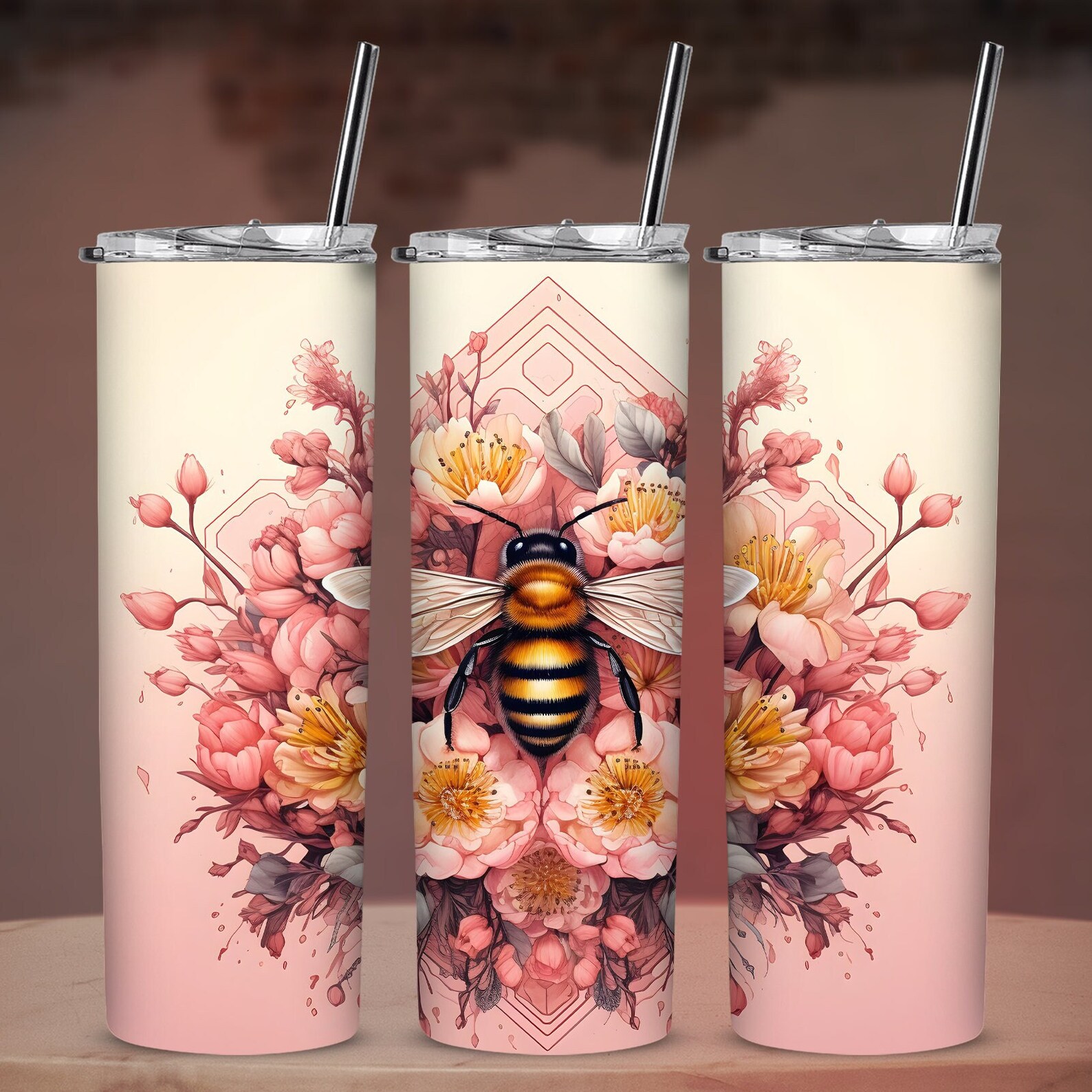 Pink Queen Bee Wrap for 20oz Skinny Tumblers Sublimation Design ...