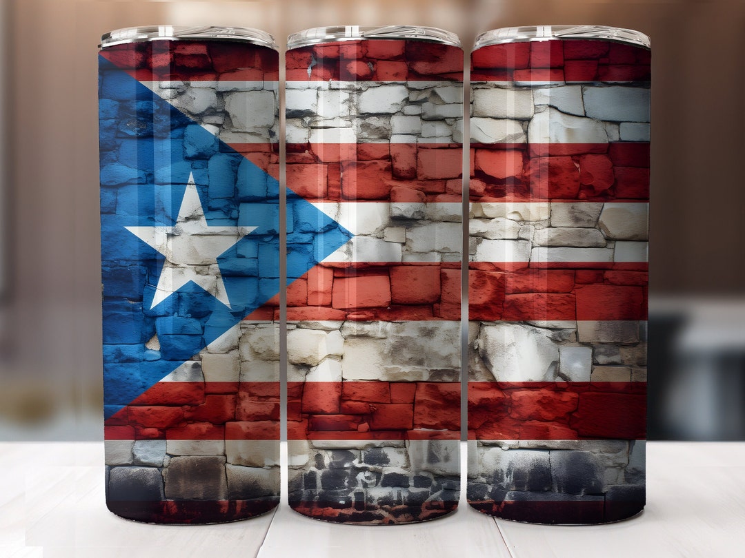 Vintage Puerto Rico Flag Wrap for 20oz Skinny Tumblers | Sublimation ...