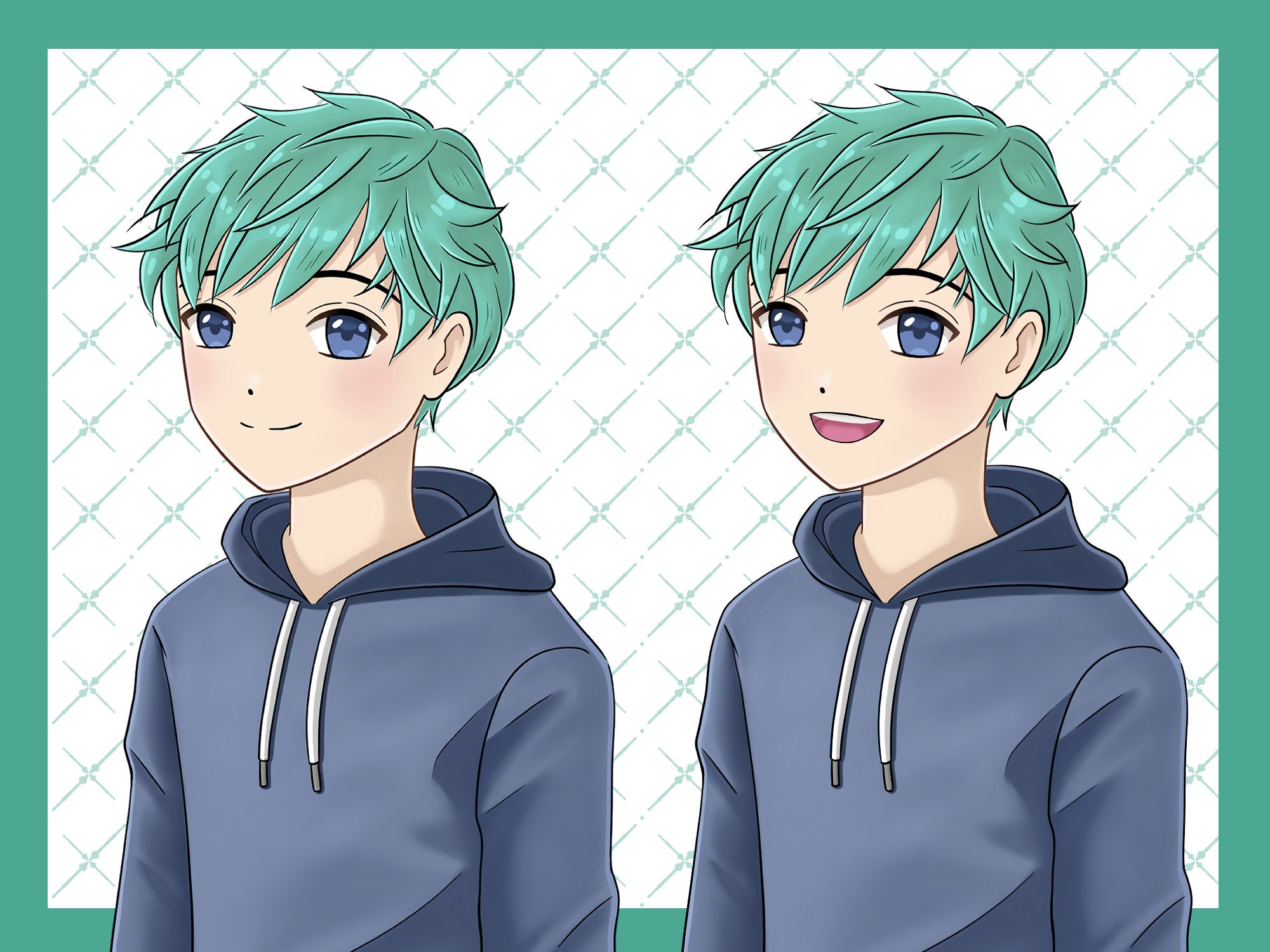 MALE PNGTUBER comfy Streamer in Blue - Etsy