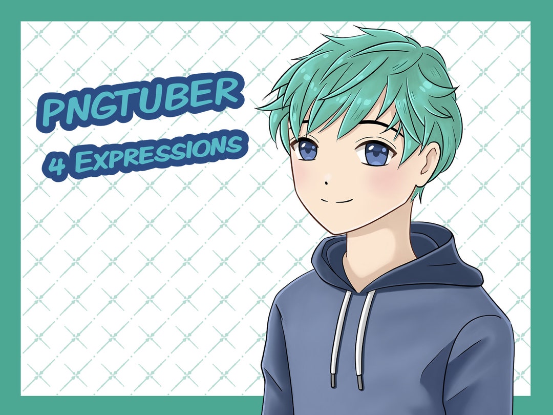 MALE PNGTUBER comfy Streamer in Blue - Etsy