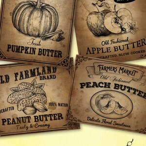 Vintage Pantry Labels Kitchen Country Primitive Decor Craft Labels ...