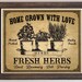 Vintage Fresh Herbs Garden Sign, Farmhouse Kitchen Decor Wall Art DIY ...
