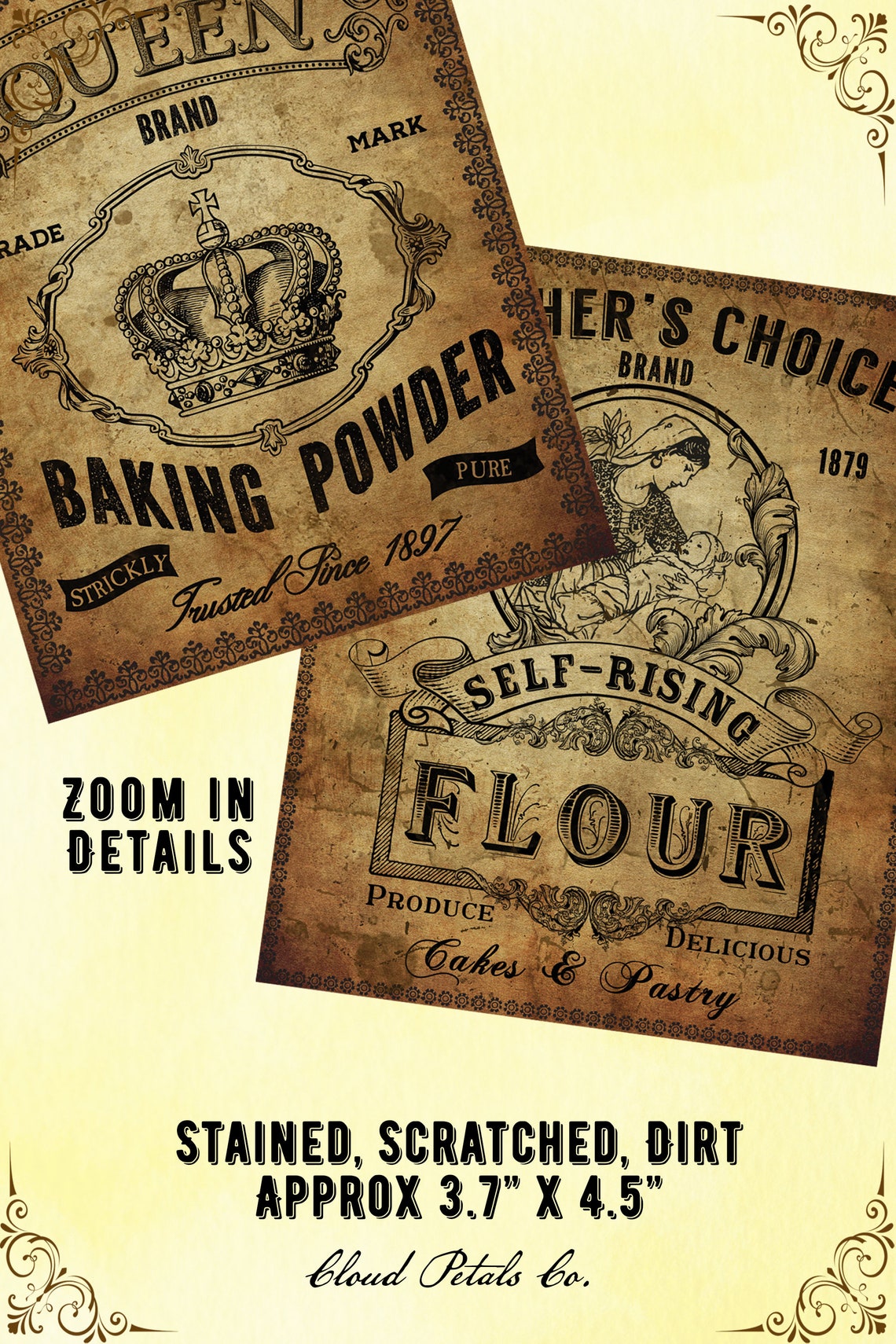 Vintage Pantry Baking Label Country Kitchen Decor Primitive - Etsy UK