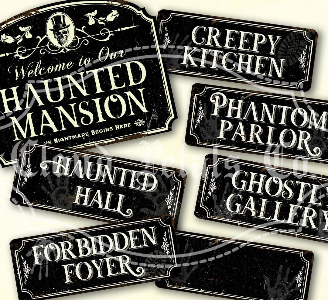 Vintage Victorian Halloween Haunted Mansion Decor, Printable Spooky ...