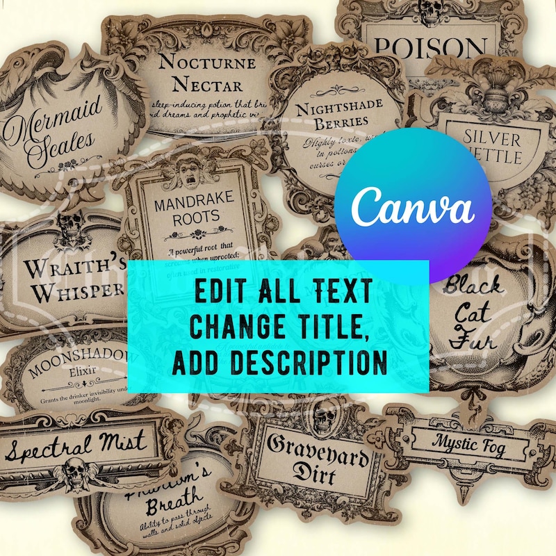 Apothecary Label Template - Etsy