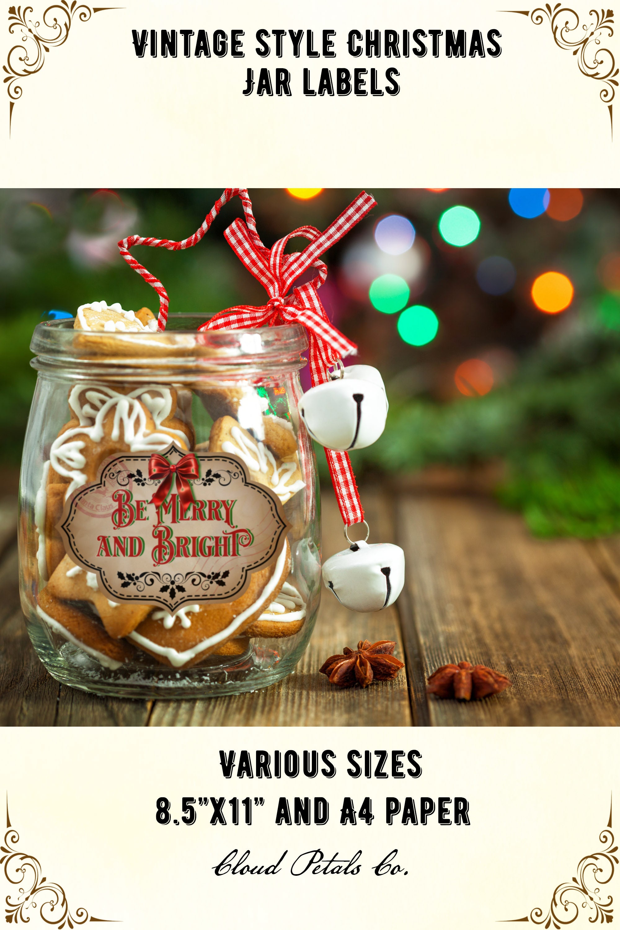 Vintage Christmas Jar Labels: Printable Santa Xmas Tags (digital ...