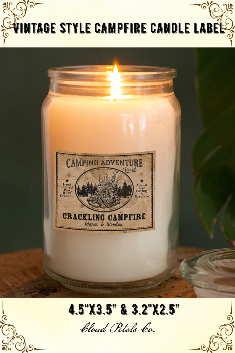 Vintage Campfire Candle Labels, DIY Camping Gift (digital Download) - Etsy