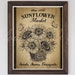 Vintage Sunflower Market Sign, Printable Sunflower Wall Decor, Rustic ...